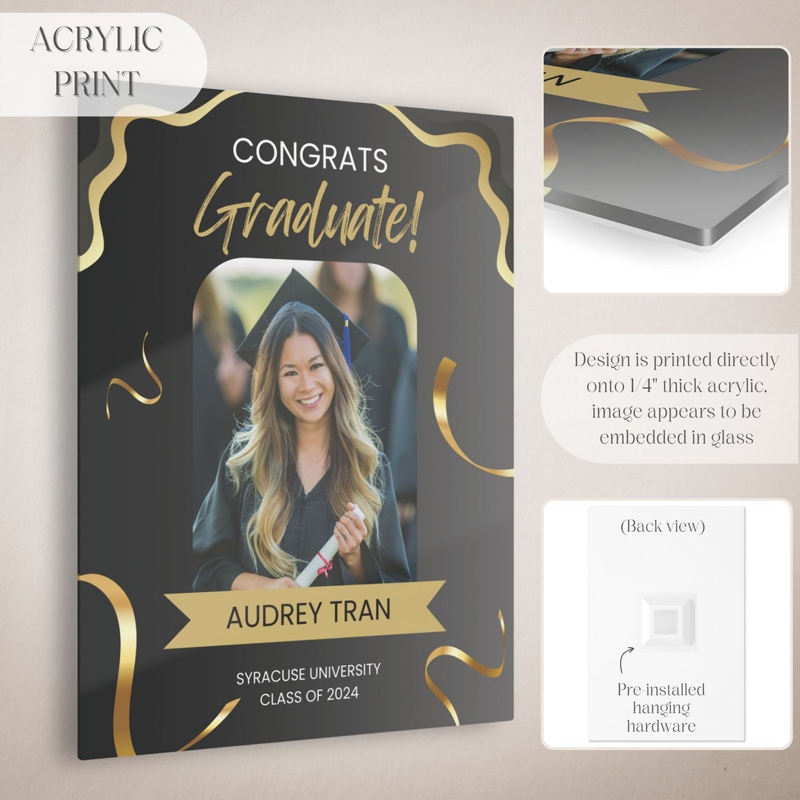 Graduation Party Welcome Sign, Class of 2024 Acrylic Graduation Poster ...