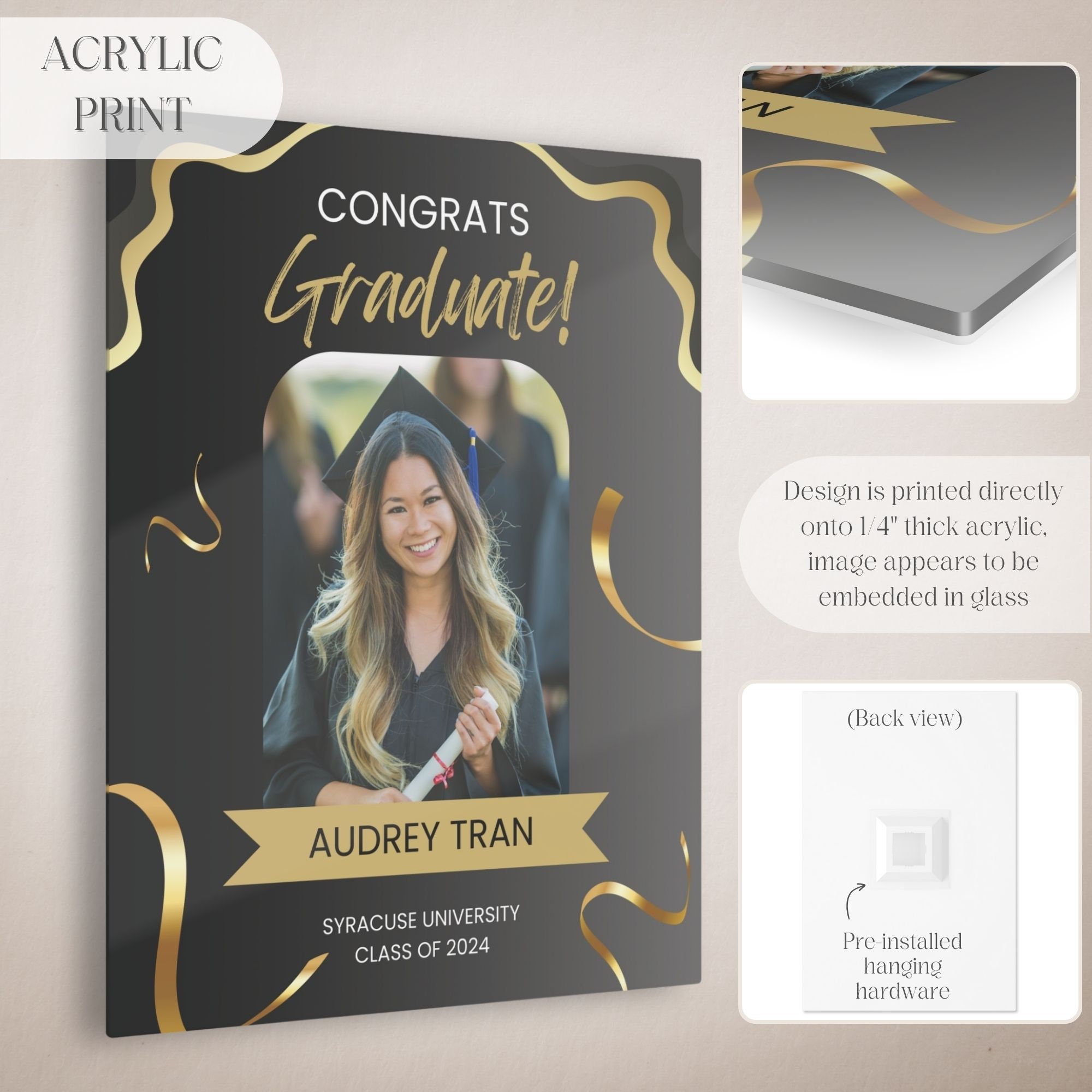 Graduation Party Welcome Sign, Class of 2024 Acrylic Graduation Poster ...