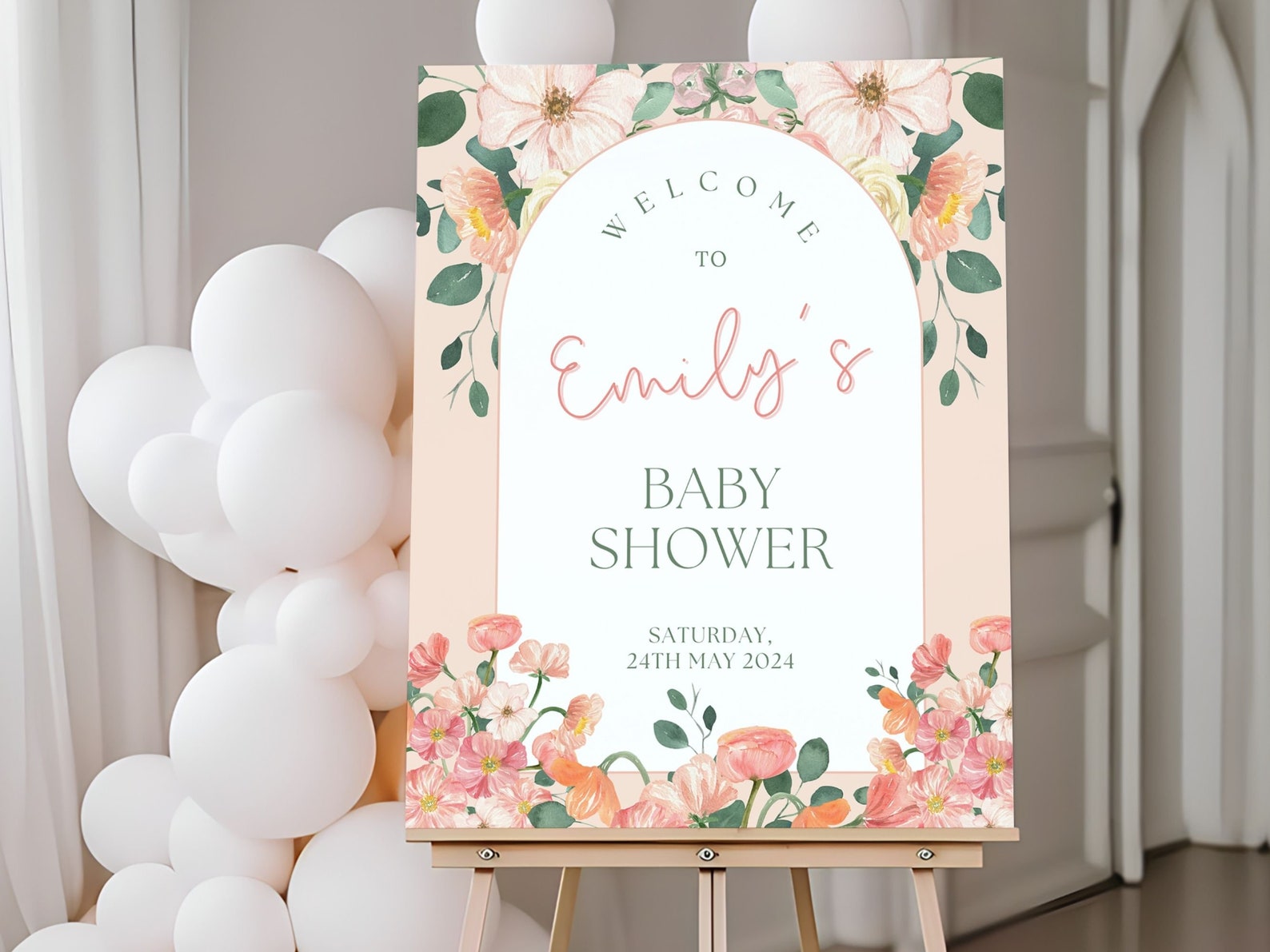 Personalized Acrylic Baby Shower Sign, Custom Foam Board Baby Shower ...