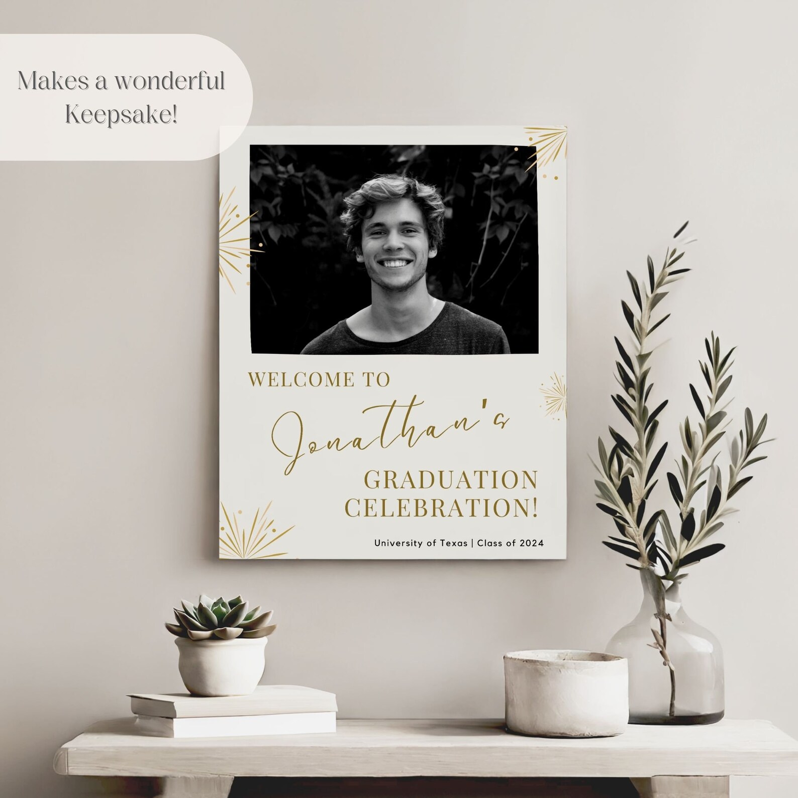 Custom Acrylic Graduation Party Welcome Sign With Photo, Class of 2024 ...
