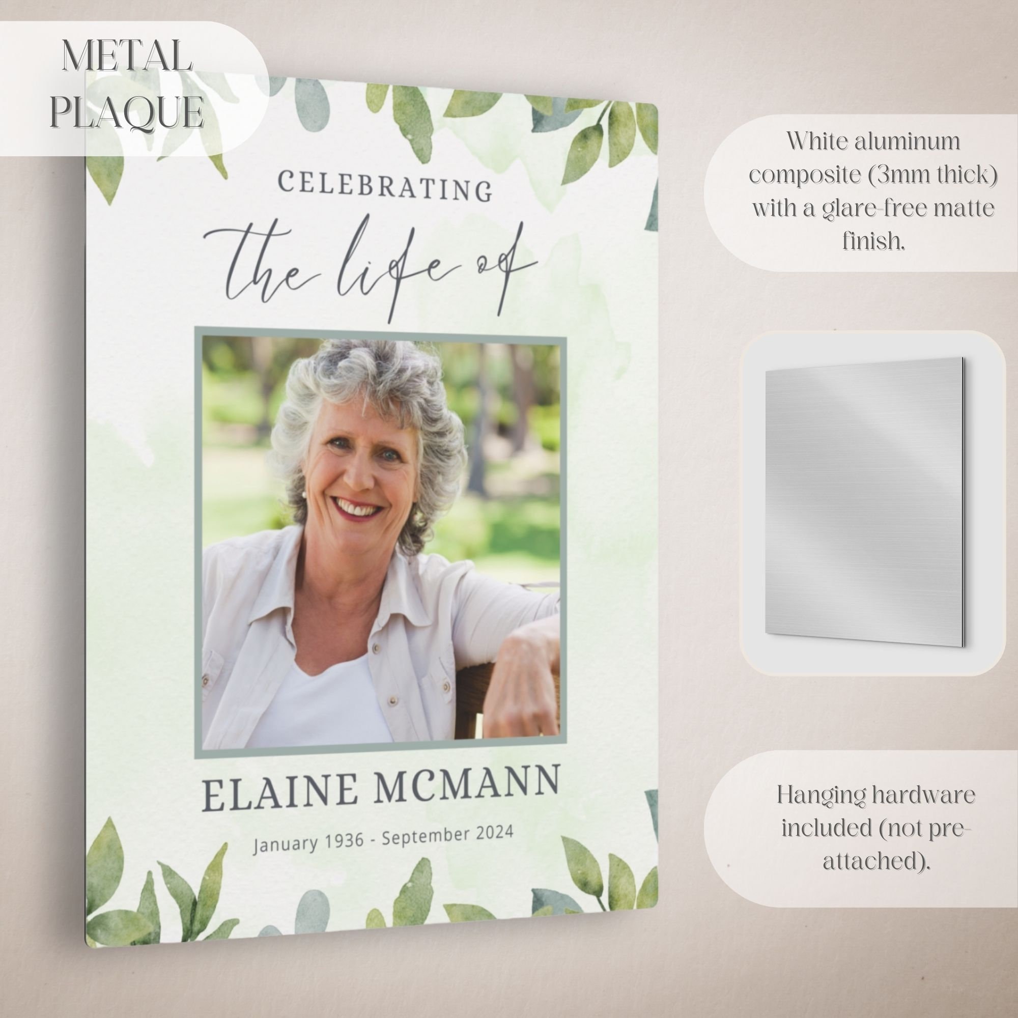 Celebration of Life Poster With Photo, Acrylic Memorial Sign, Funeral ...
