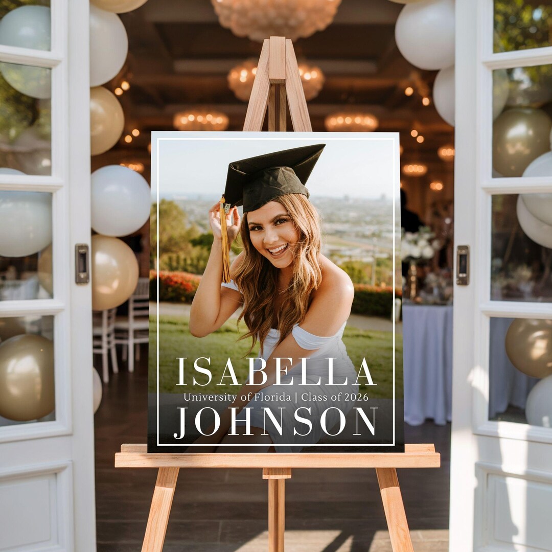Graduation Welcome Sign With Photo, Class of 2026 College Graduation ...