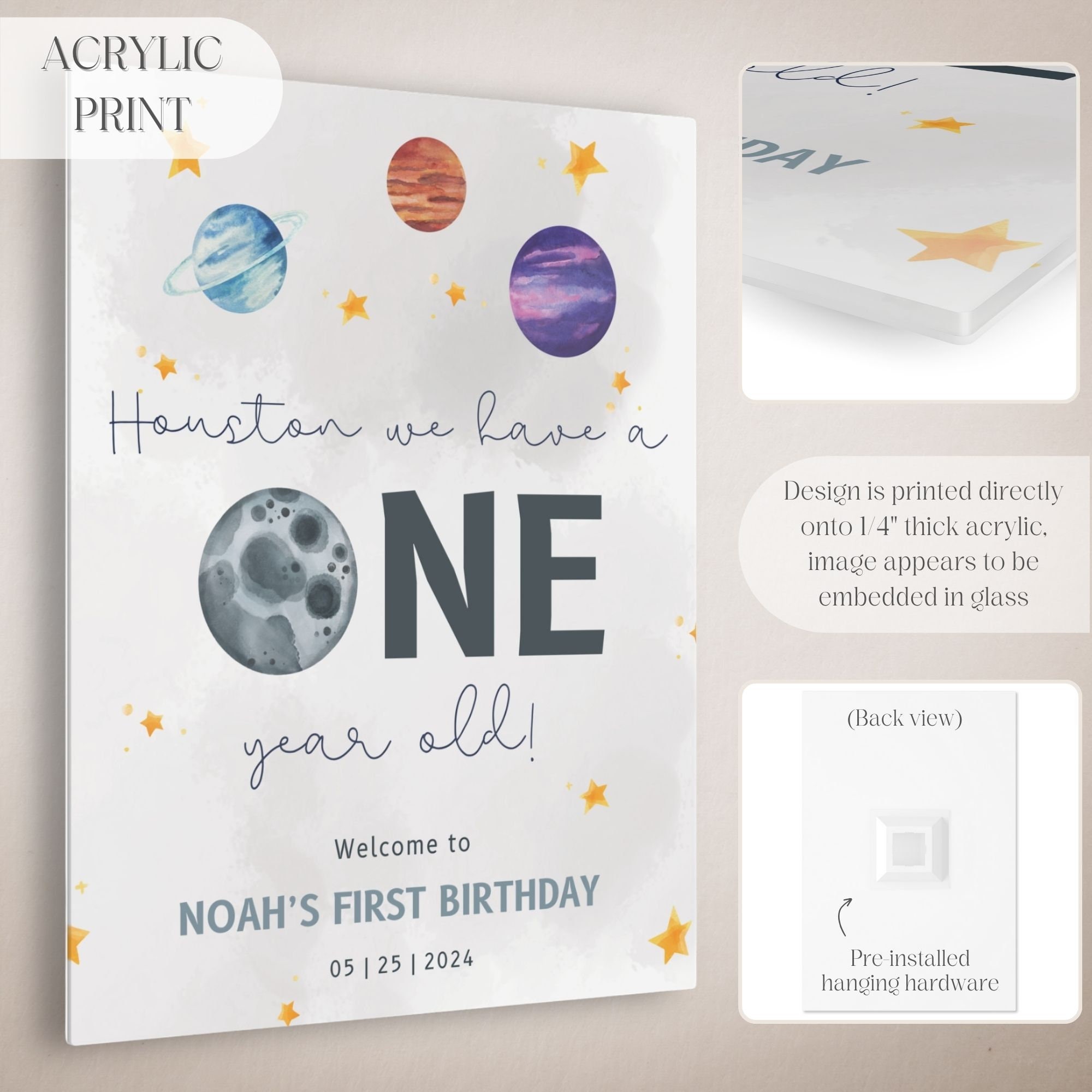 First Birthday Acrylic Welcome Sign, Foam Board 1st Birthday Sign ...