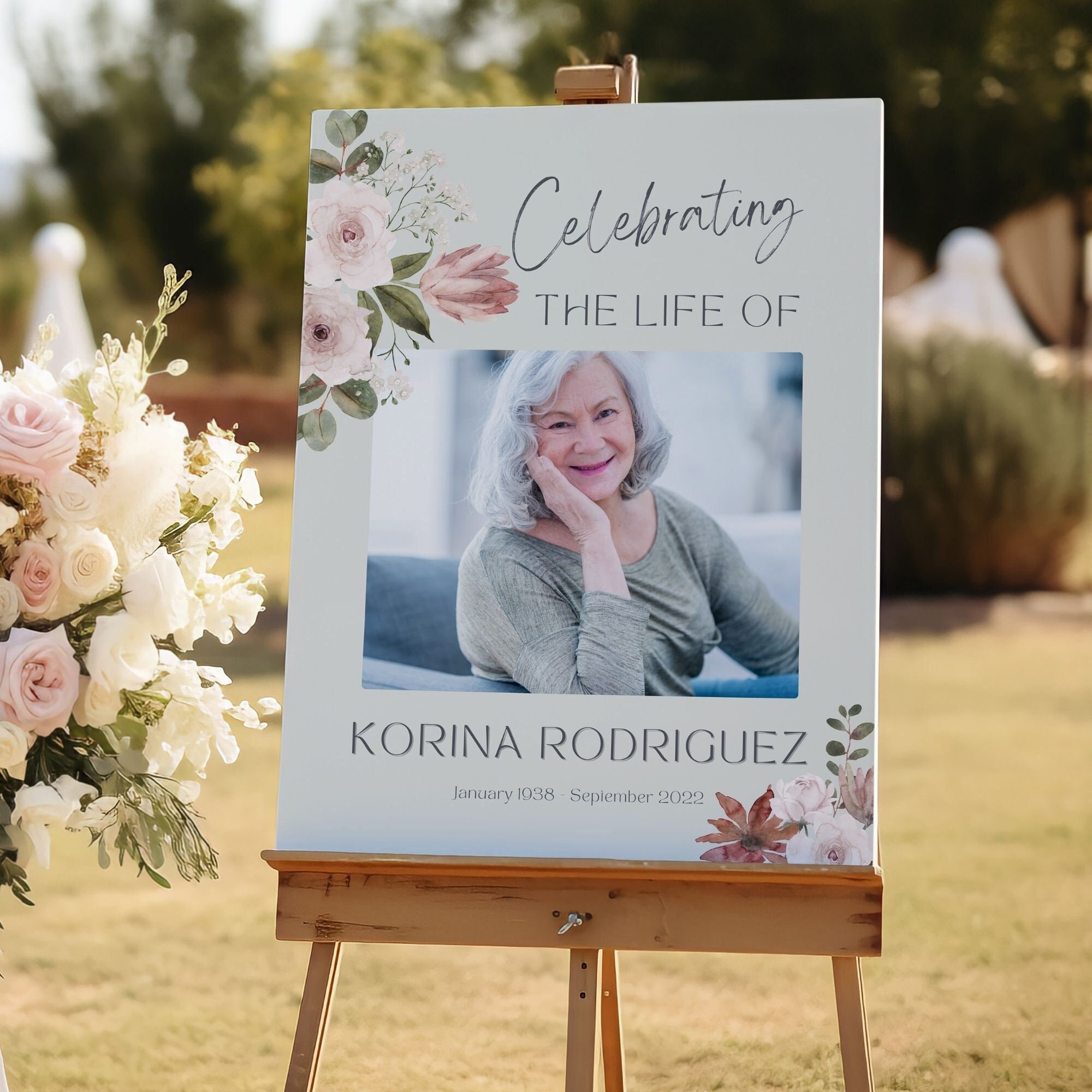 Celebration of Life Poster With Photo, Acrylic Memorial Sign, Funeral ...