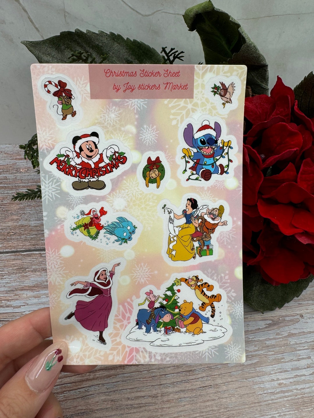 Christmas Disney Sticker Sheet - Etsy