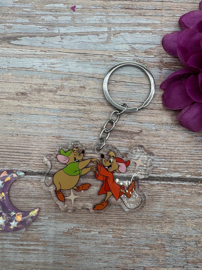 Mice Cinderella - Jack and Gus Front Side Epoxy Keychain - Etsy