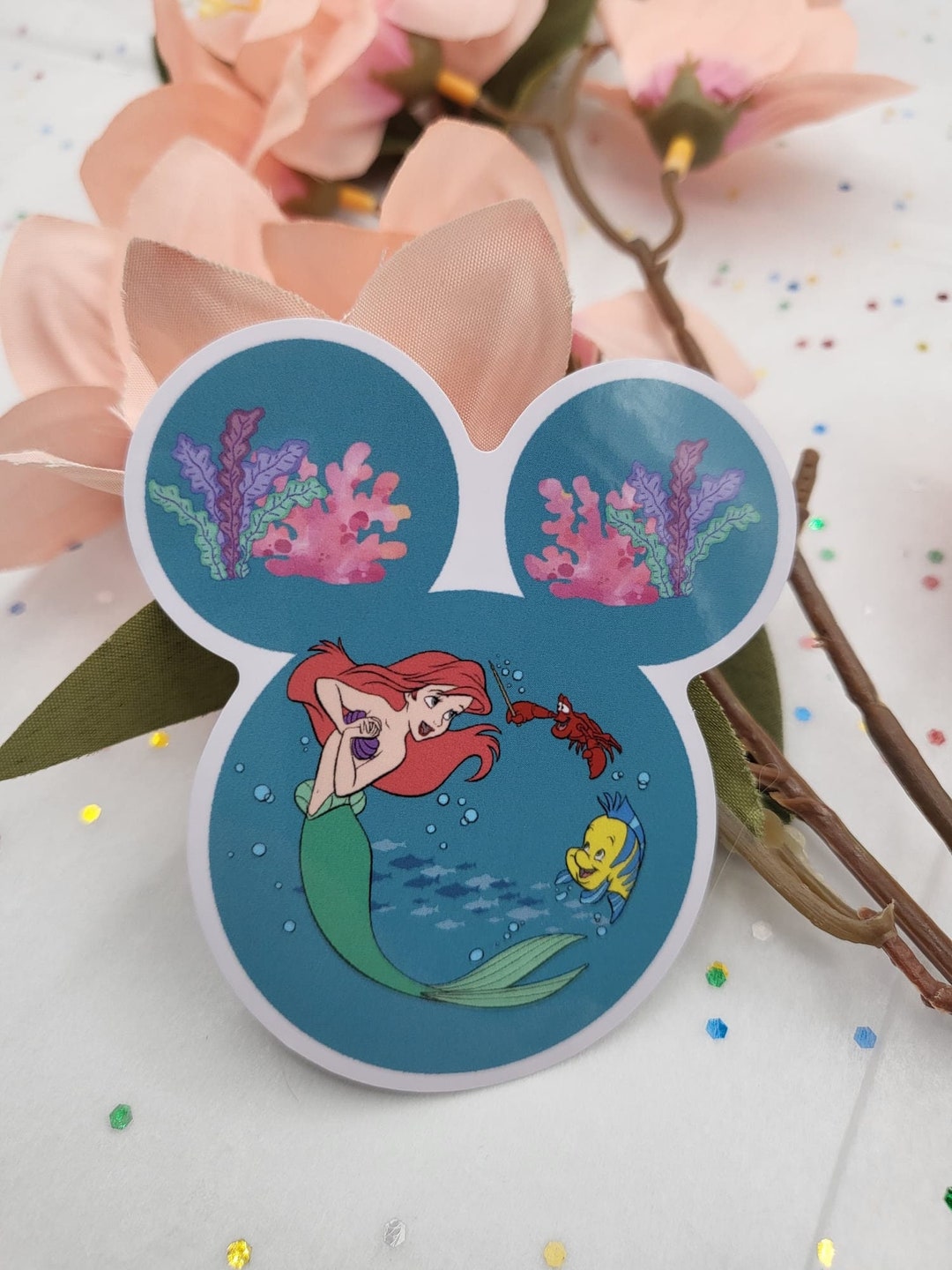 Ariel and Friend White Vinyl Sticker - Etsy