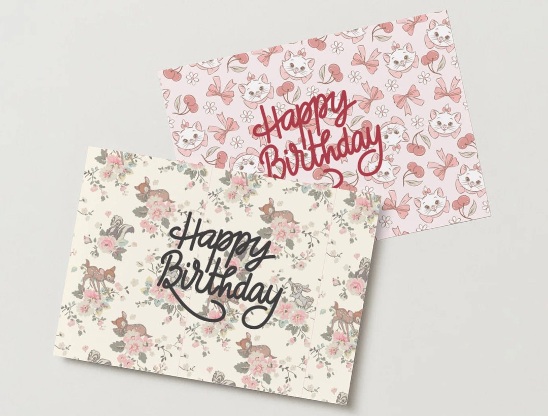 Birthday Card Bambi and Marie With Envelope - Etsy