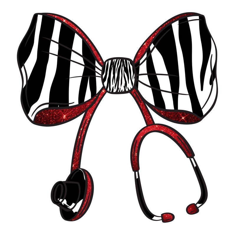 Animal Print Bow Stethoscope Clipart Bundle: Nurse Medical Design ...