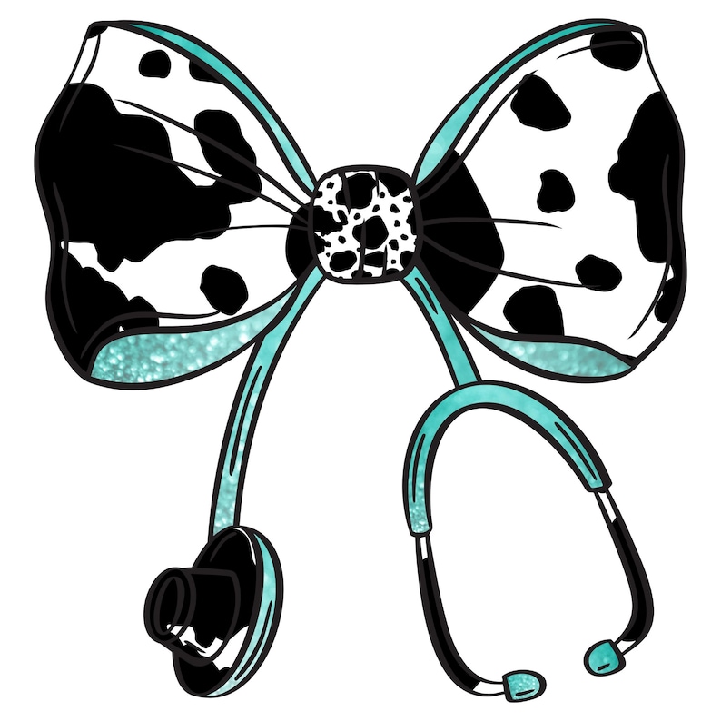 Animal Print Bow Stethoscope Clipart Bundle: Nurse Medical Design ...