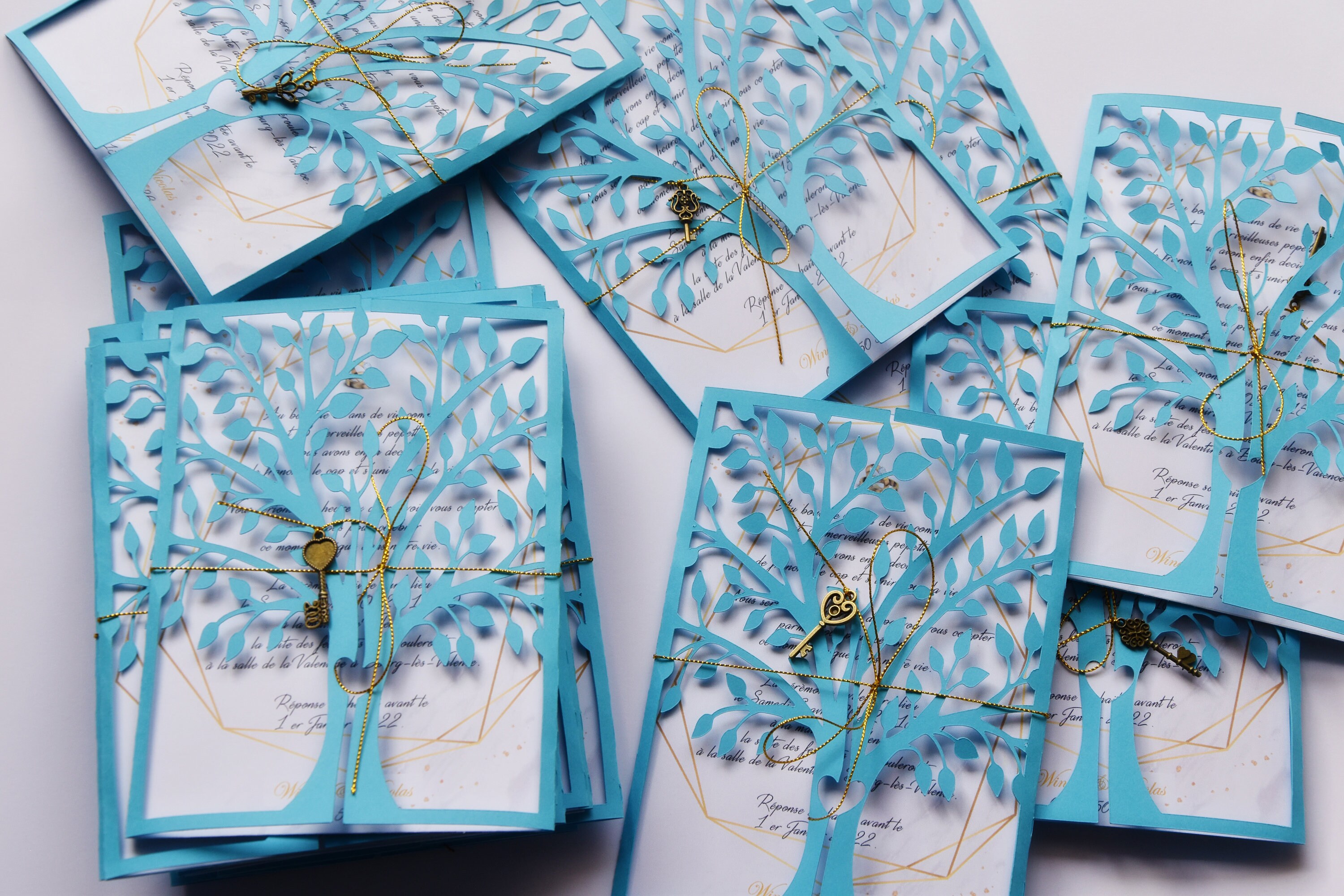 Blue Tree of Life Wedding Invitation - Etsy
