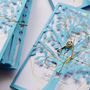 Blue Tree of Life Wedding Invitation - Etsy