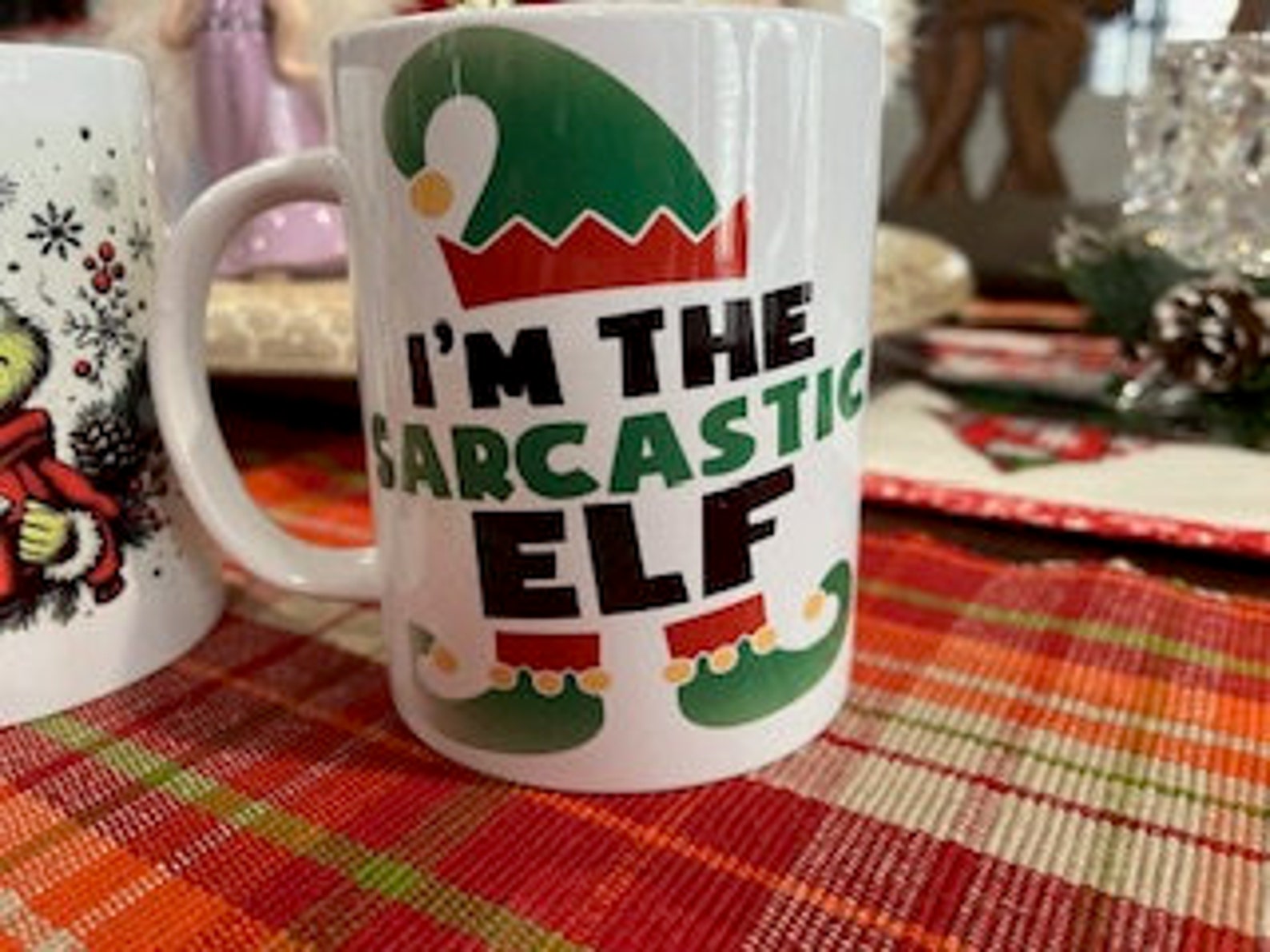 GRINCH I'm the Sarcastic Elf Coffee Mug Hot Cocoa Mug - Etsy