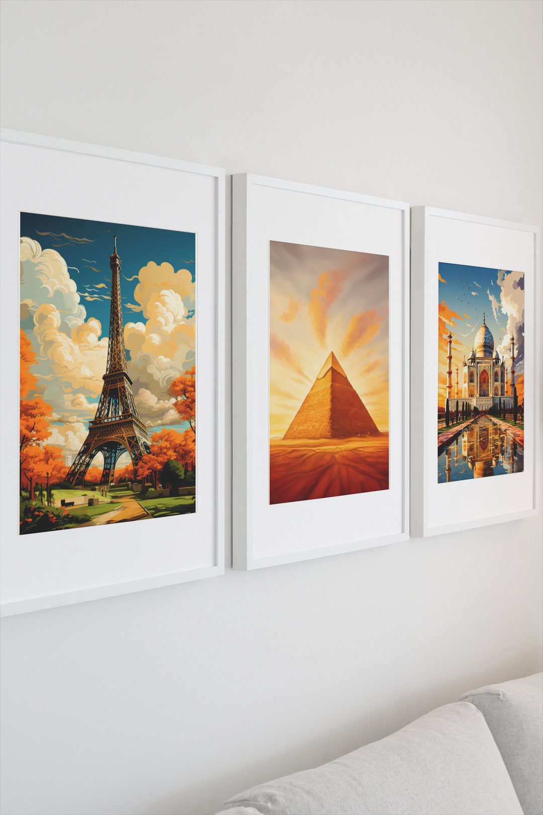 Famous Buildings Gallery Wall Art Set of 5 Prints, Instant Download ...