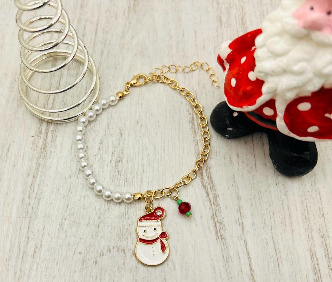 Snowman Bracelet Snow Themed Jewelry Snowman Bracelet - Etsy