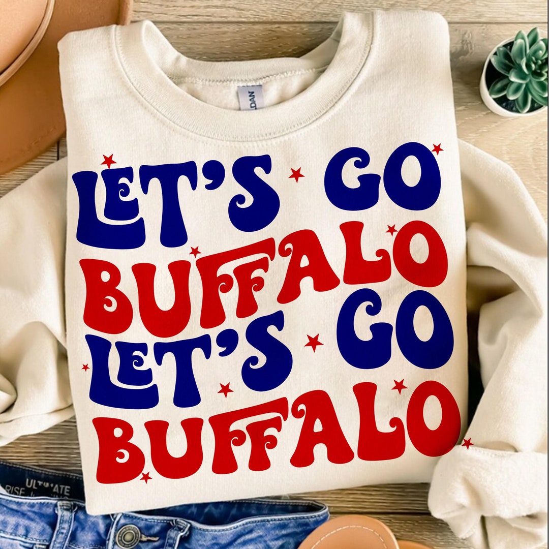 Let's Go Buffalo SVG PNG Wavy Retro Vintage Letters, Cricut Silhouette Cut File, Buffalo ...