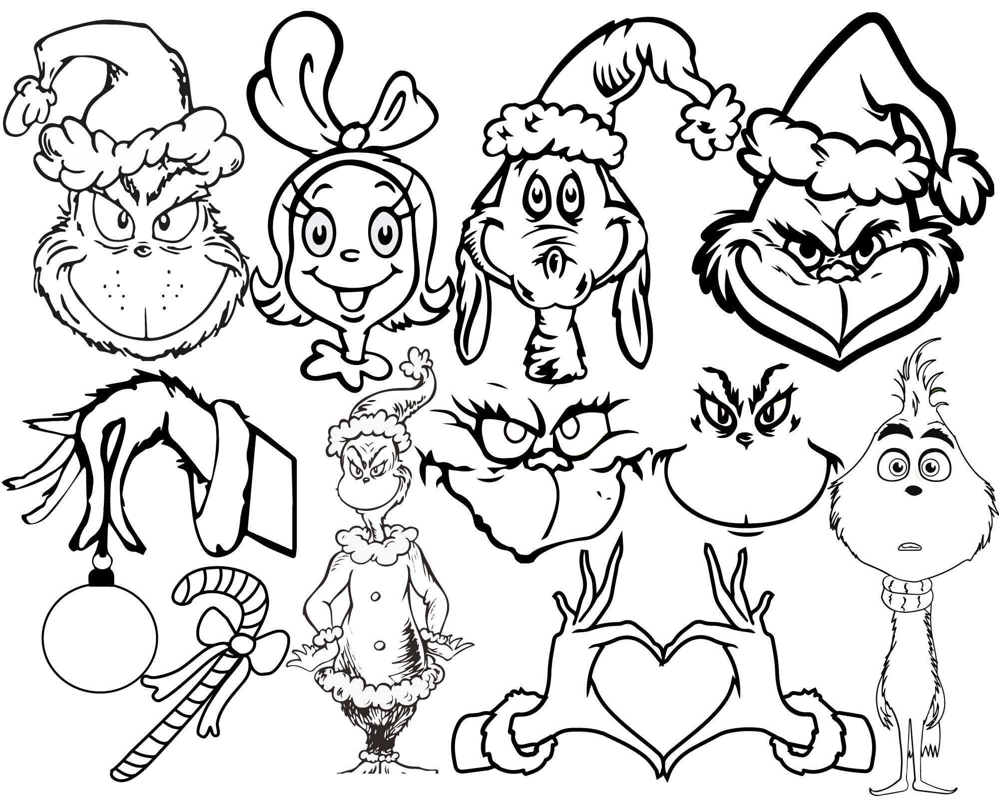 Grinch Face Svg Grinch Hand Grinch Svg Grinch Svg Bundle Etsy Canada