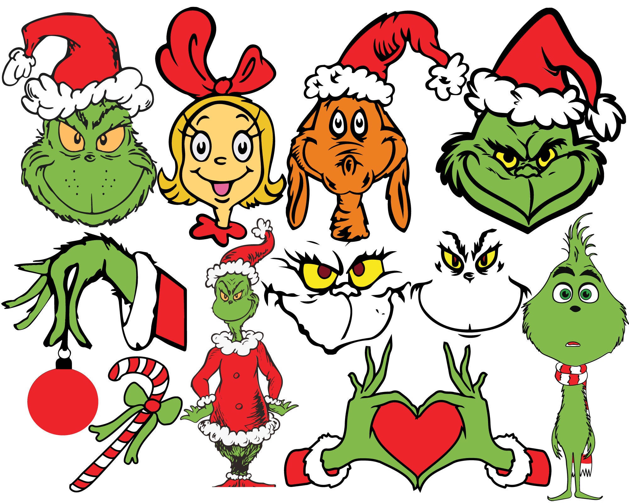 Grinch Face Svg Grinch Hand Grinch Svg Grinch Svg Bundle Grinch Png, Pink Grinch Svg Png, Bundle ...
