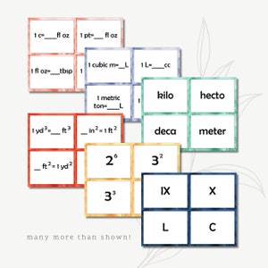 Math Concept Flashcards | Printable | Math Drill | Formulas | Math ...