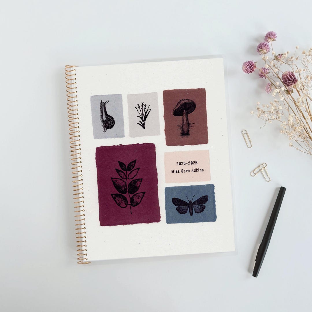 Botanical Lesson Planner & Gradebook 2025-2026 | Weekly Layout | Month ...