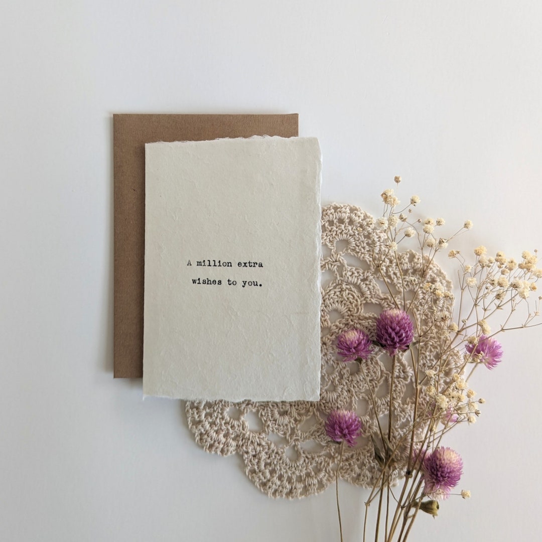 Typewritten Custom Quote | Happy Birthday Day Card | Handmade Paper ...