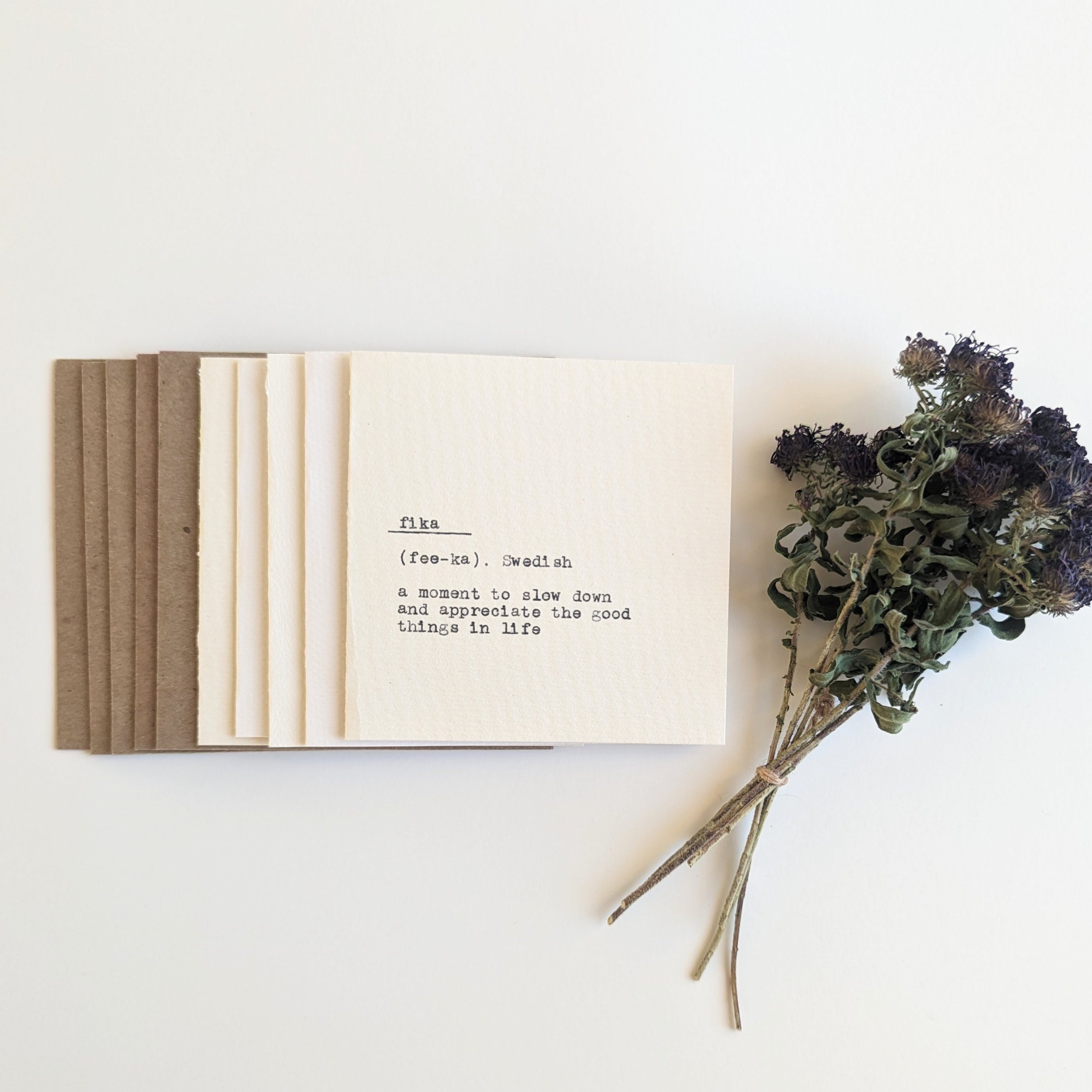 Good Friends Card Set set of 5 small Notecards typewritten miss You ...