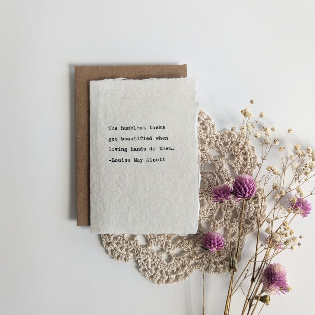 Typewritten Custom Quote Happy Mother's Day Card Handmade Paper Hand ...