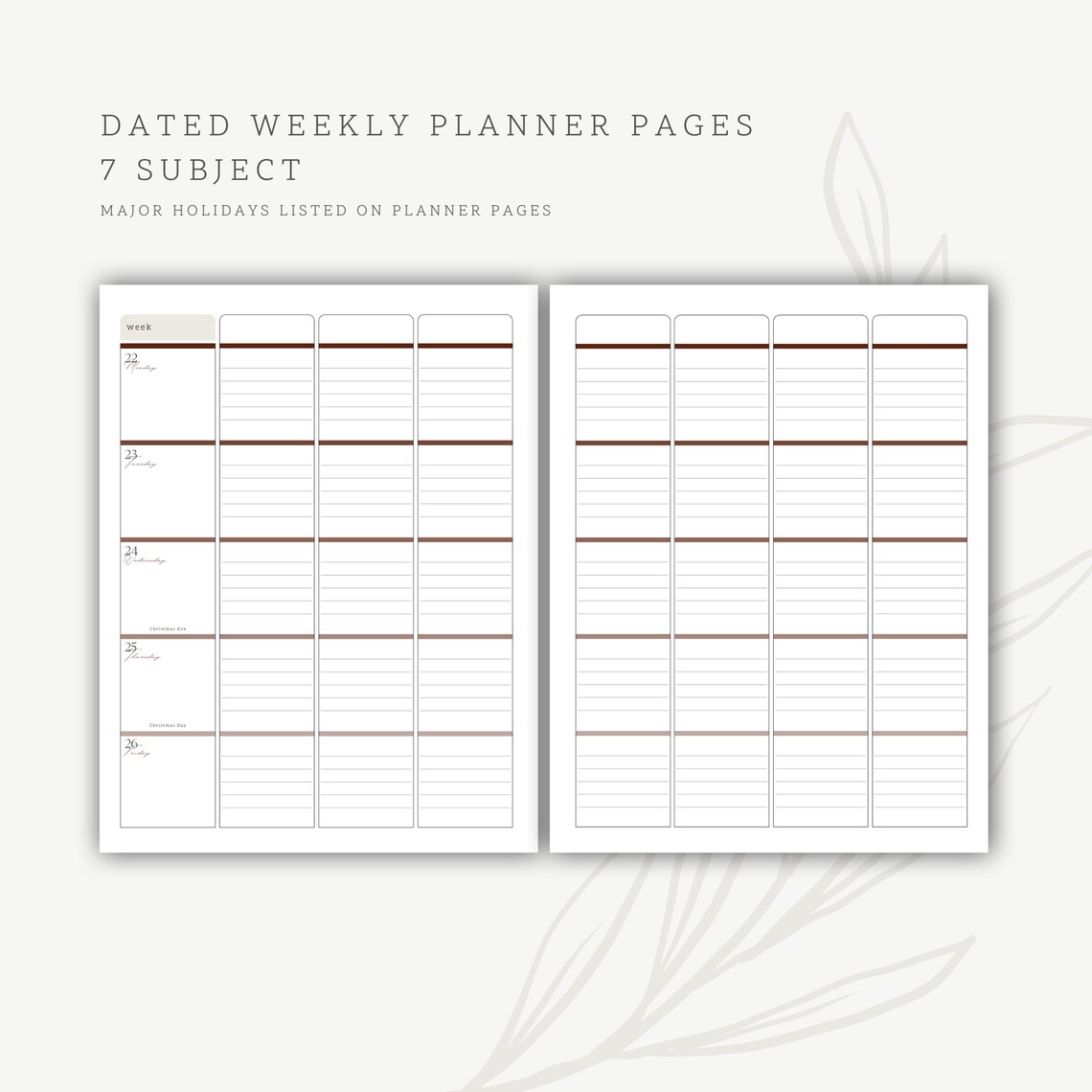 Printable Lesson Planner & Gradebook 2025-2026 | 7 Subject | Weekly ...