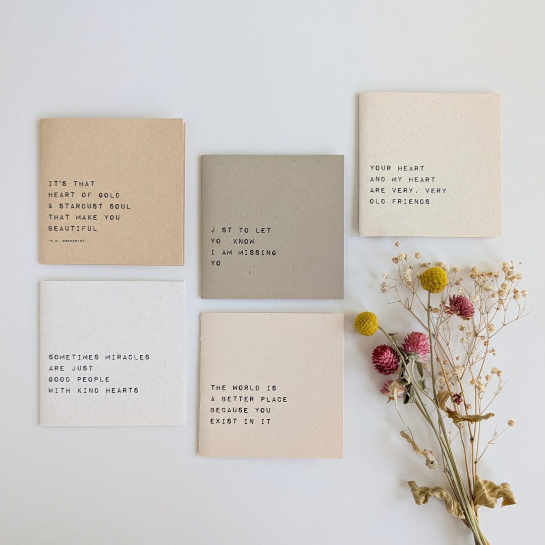 Kindred Hearts Card Set | Set of 5 | Small Notecards | Friends | Miss ...