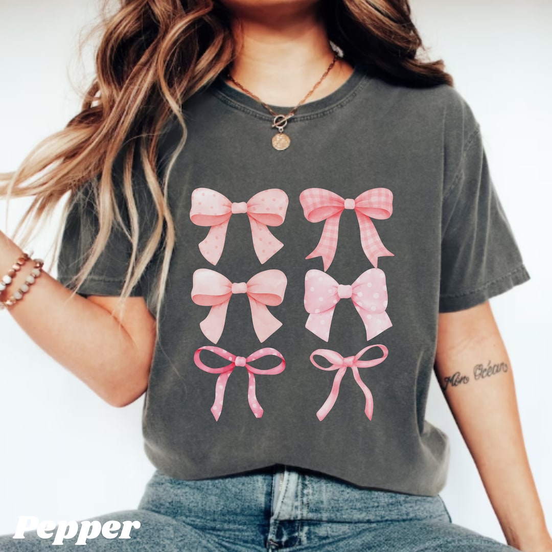 Coquette Pink Bows Shirt, Coquette Shirt, Soft Girl Shirt, Coquette ...