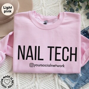 Custom Nail Tech Shirt, Nail Artist Personalized Sweatshirt, Nail ...