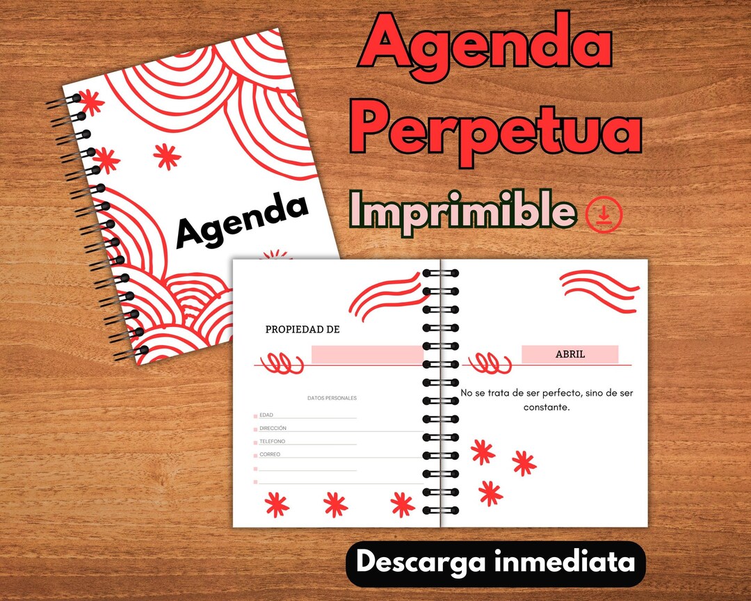 Printable Spanish Agenda Weekly Agenda Printable Agenda Perpetual ...