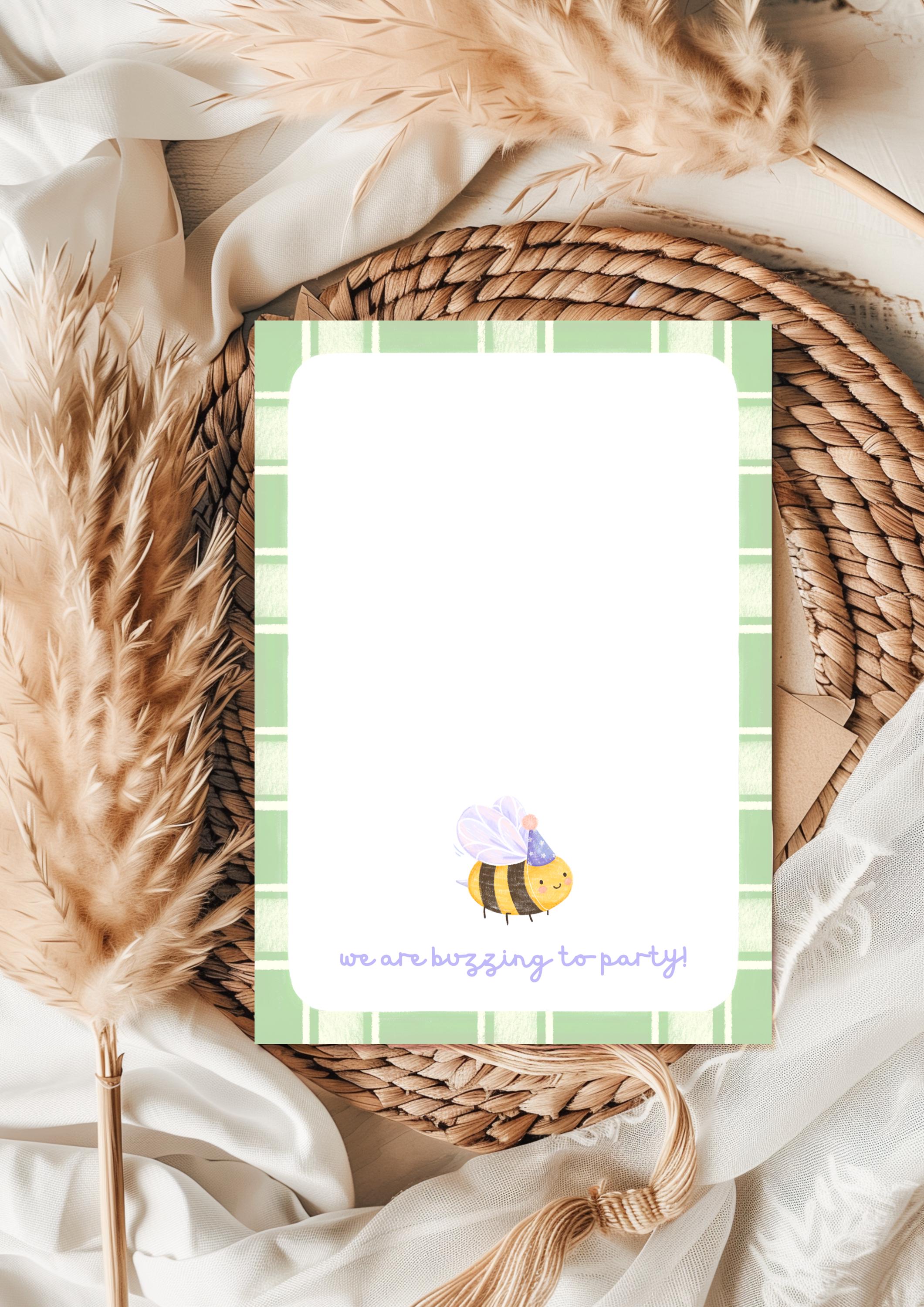 Editable Bee Day Birthday Invitation - Children's Party Invite 5x7 or ...