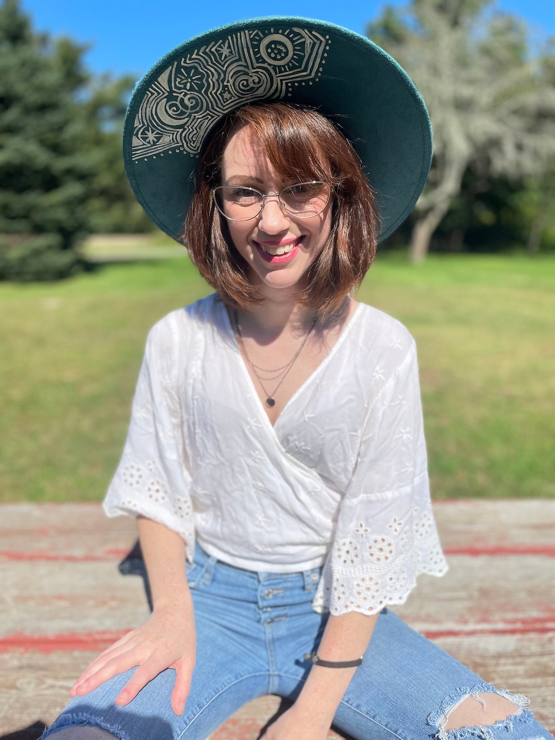 Wide Brim Spanish Bolero Hat, Gaucho Hat, Wide Brim Fedora Hand Painted ...