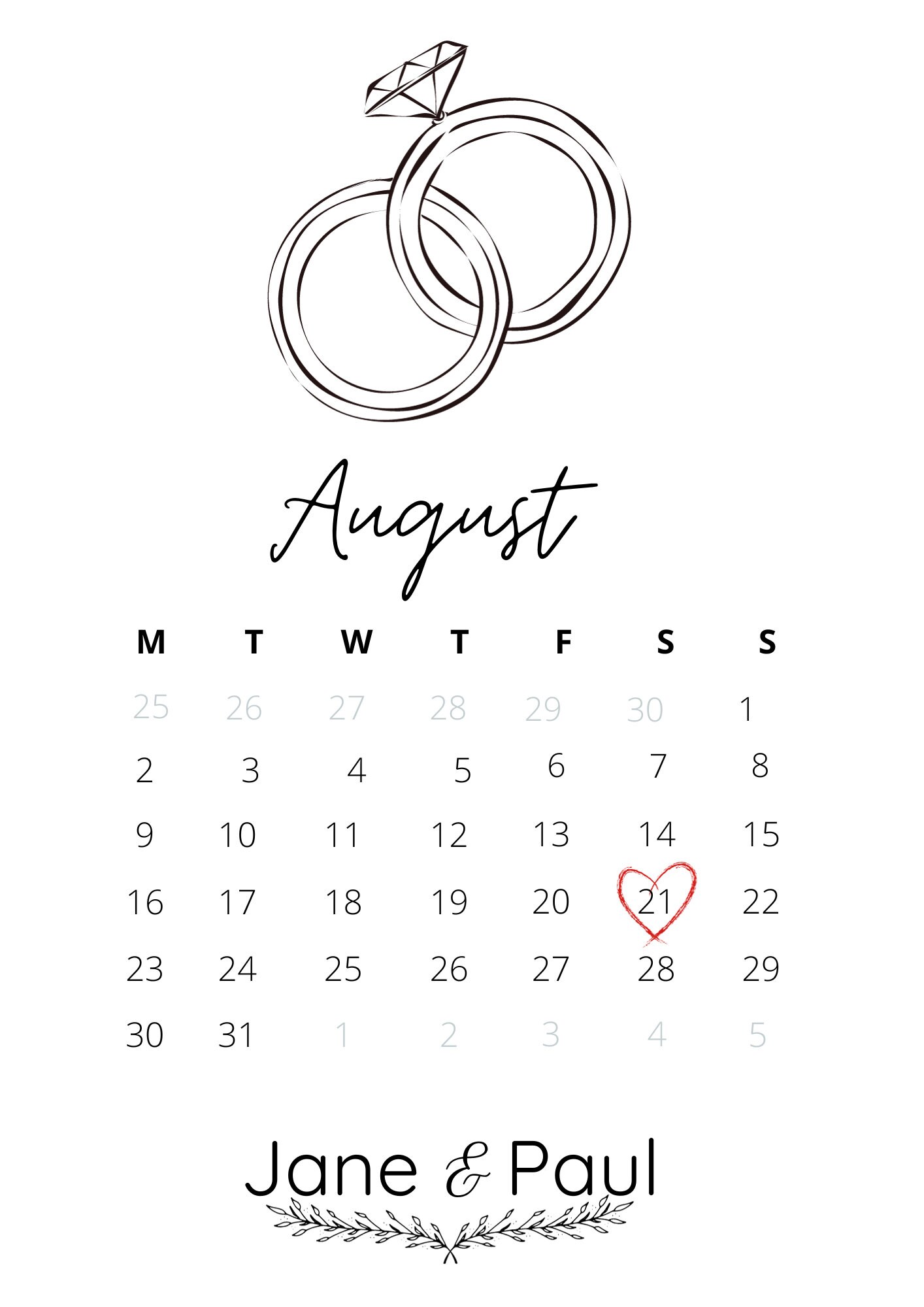 Personalized Date Poster for Couple With First Names and Date of ...