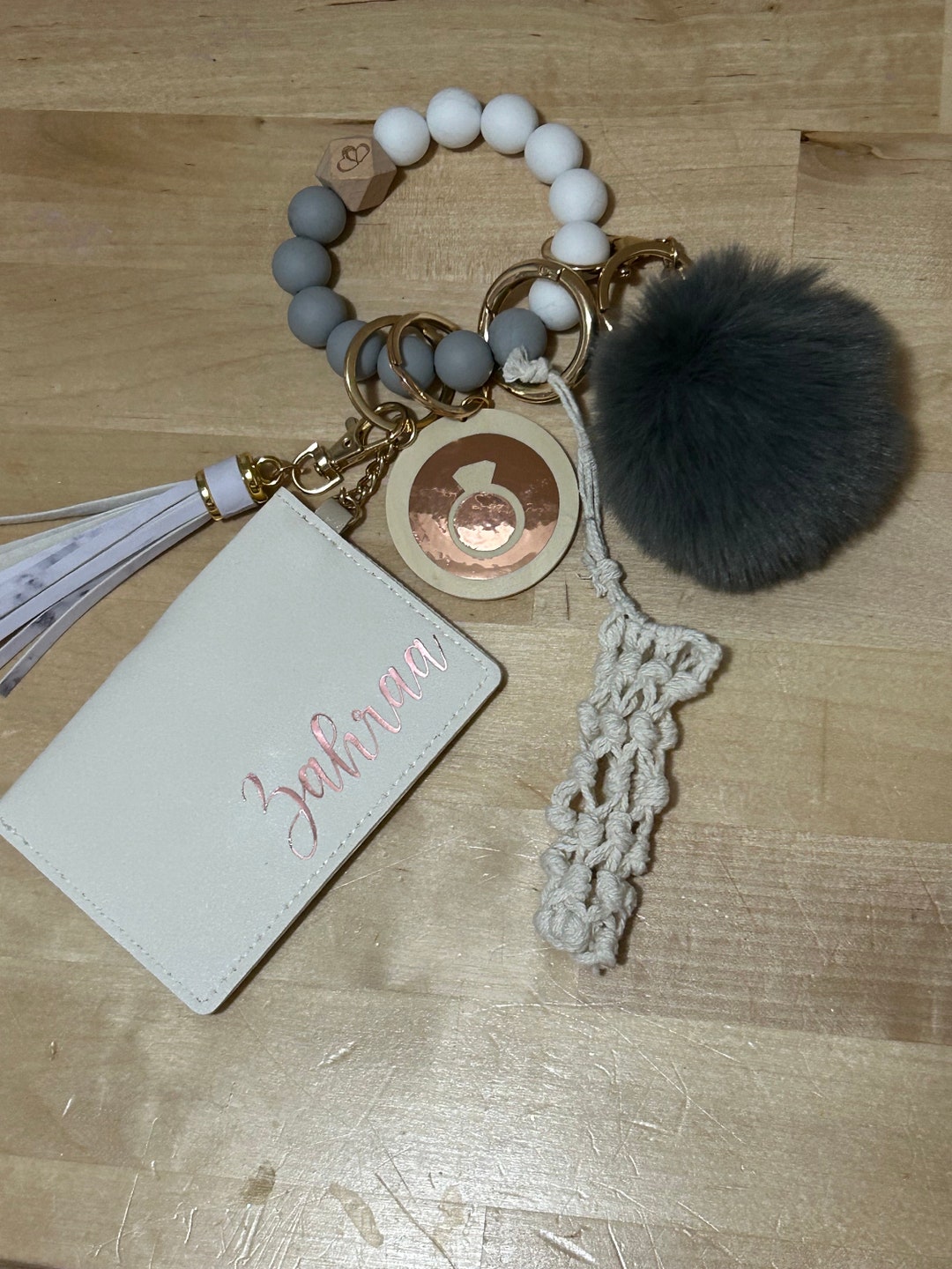 Personalized Wristlet Keychain Wallet With 5 Accessories Custom Wallet ...