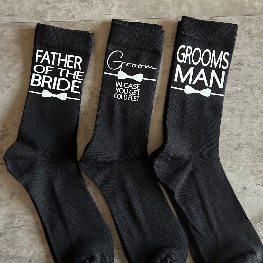 Wedding Party Title Dress Socks Groomsmen Proposal Gift Wedding Day ...