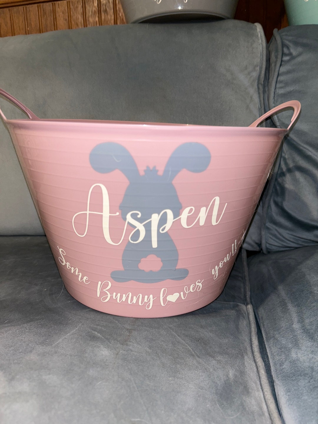 Personalized Easter Basket, Personalized Easter Bucket, Easter Basket for Girls, Easter Basket ...