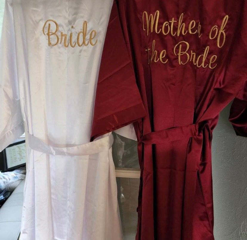 Luxurious Satin Robes Personalized Bridal Party Robes Wedding Day ...