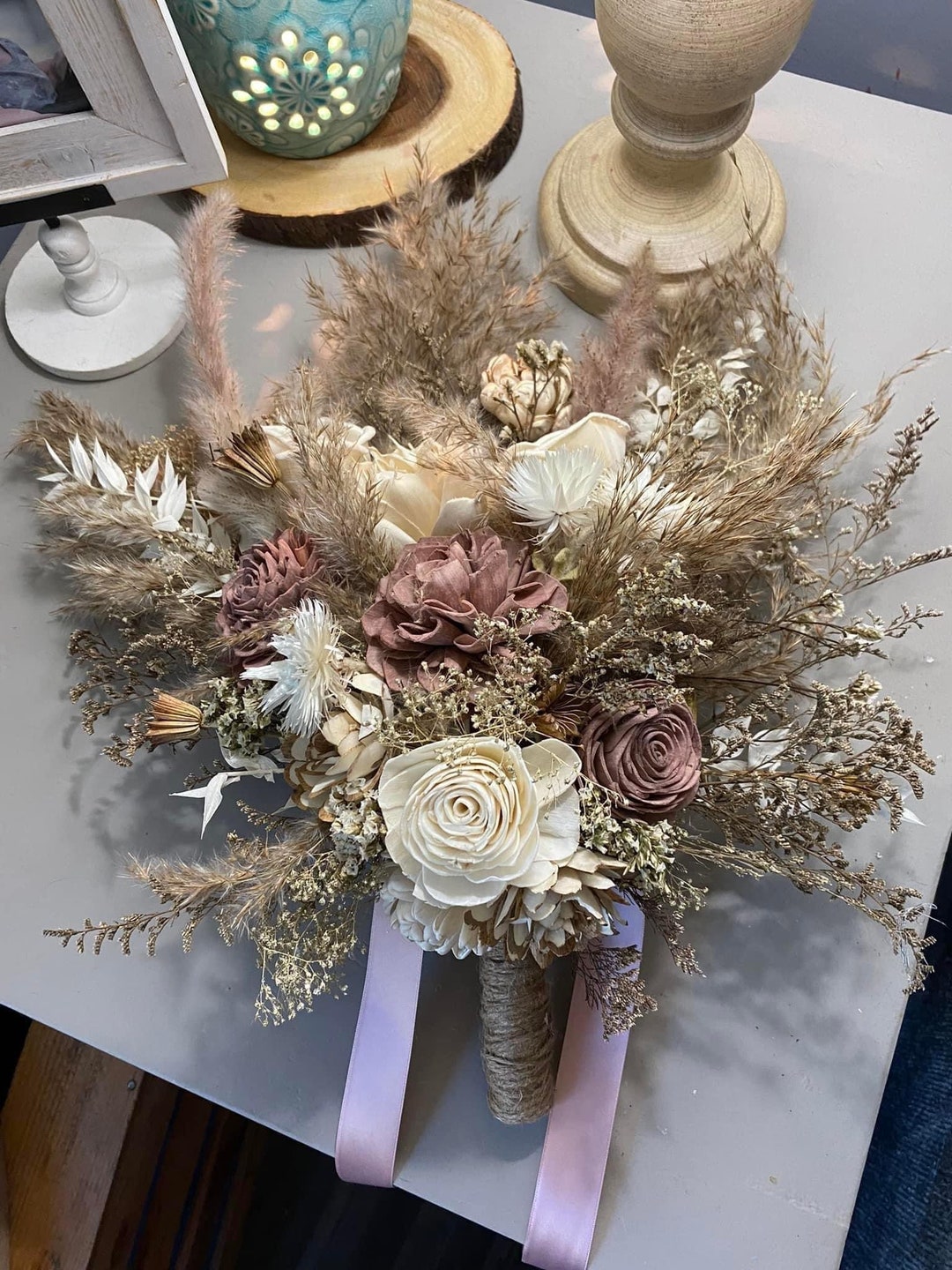 Custom Boho Sola Wood Wedding Bridal Flower Arrangements - Etsy