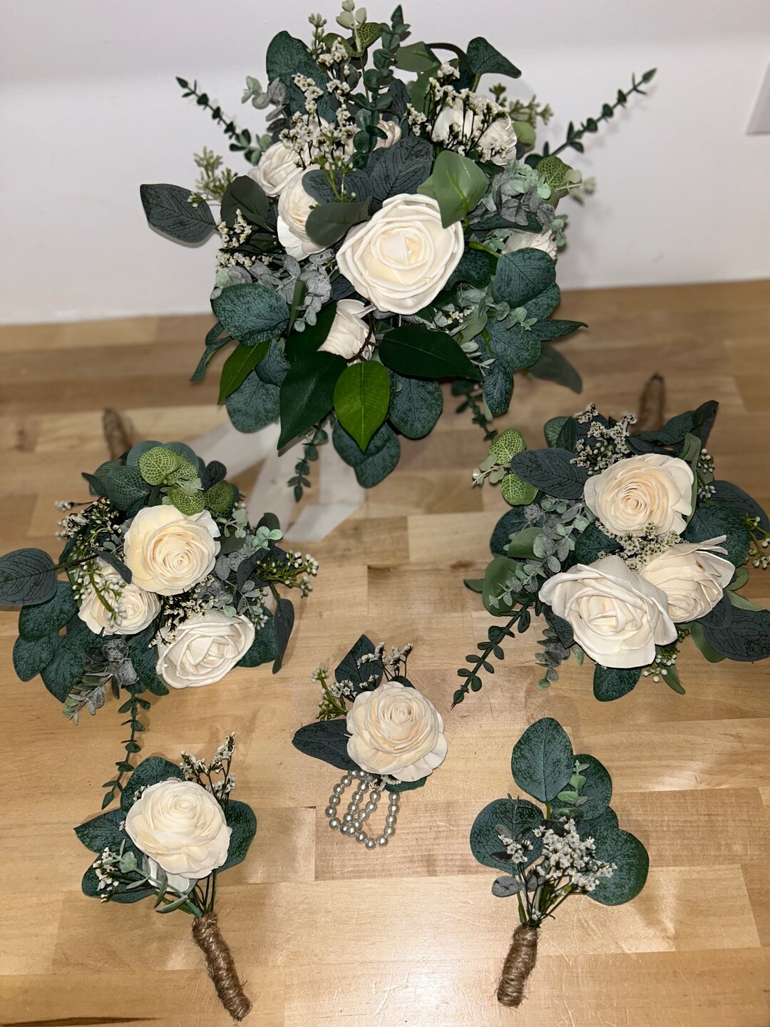 Classic Sola Wood Flower Bridal Package | Raw Wood Bridal Flowers ...