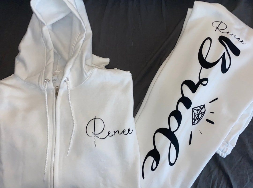 Custom New Bride Wedding Sweatsuit With Zipup Jacket | Honeymoon ...