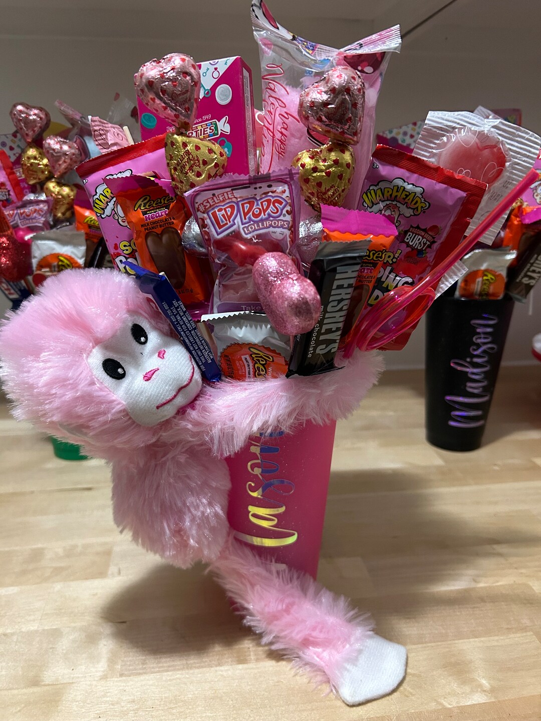Valentines Day Tumbler With Candy Bouquet Kids Valentines Day Gift ...