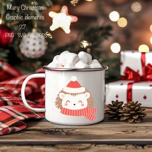 Cute Christmas Animal Faces Clipart SVG, 27 Vector Images of Cartoon ...