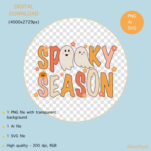 Halloween Clipart Spooky Season Retro Svg Groovy Halloween Png Cute ...