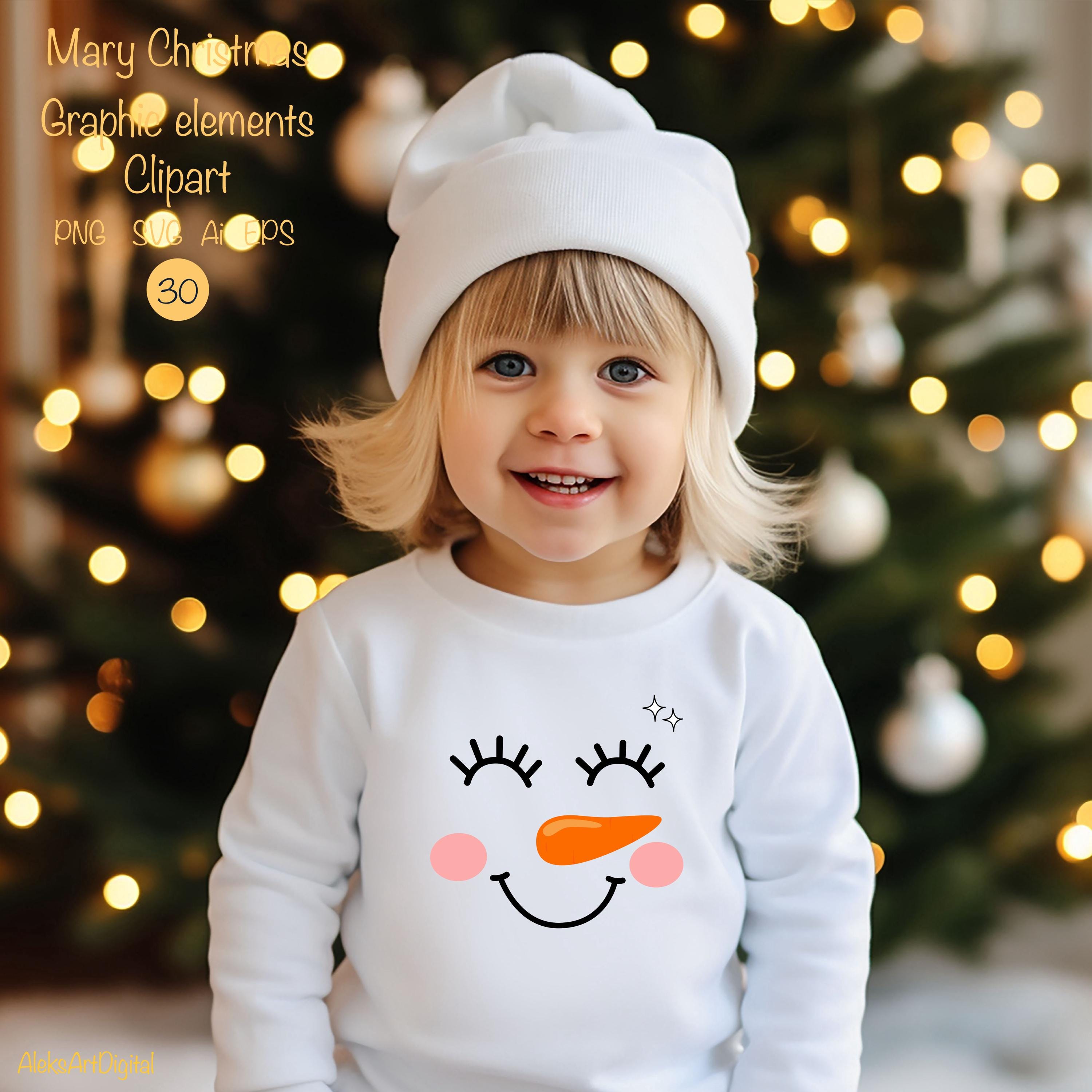 Snowman Face Clipart: Winter Christmas SVG PNG EPS Set (digital ...