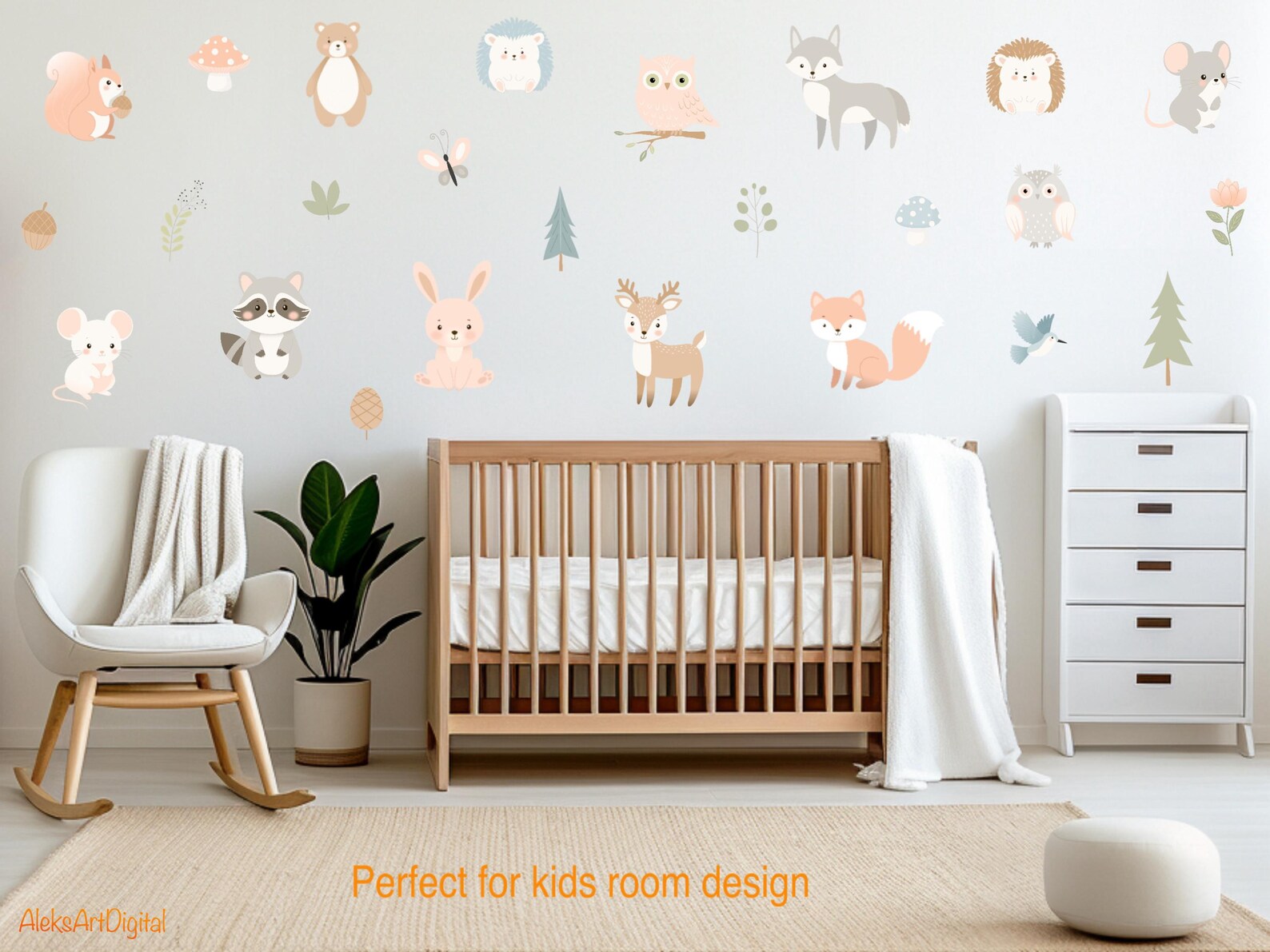 Woodland Animals Digital Clip Art in Pastel Colors SVG Bundle of Cute ...