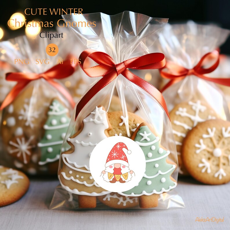 Christmas Gnomes SVG Clipart 32 Cute Winter New Year Holiday Gnomes PNG ...