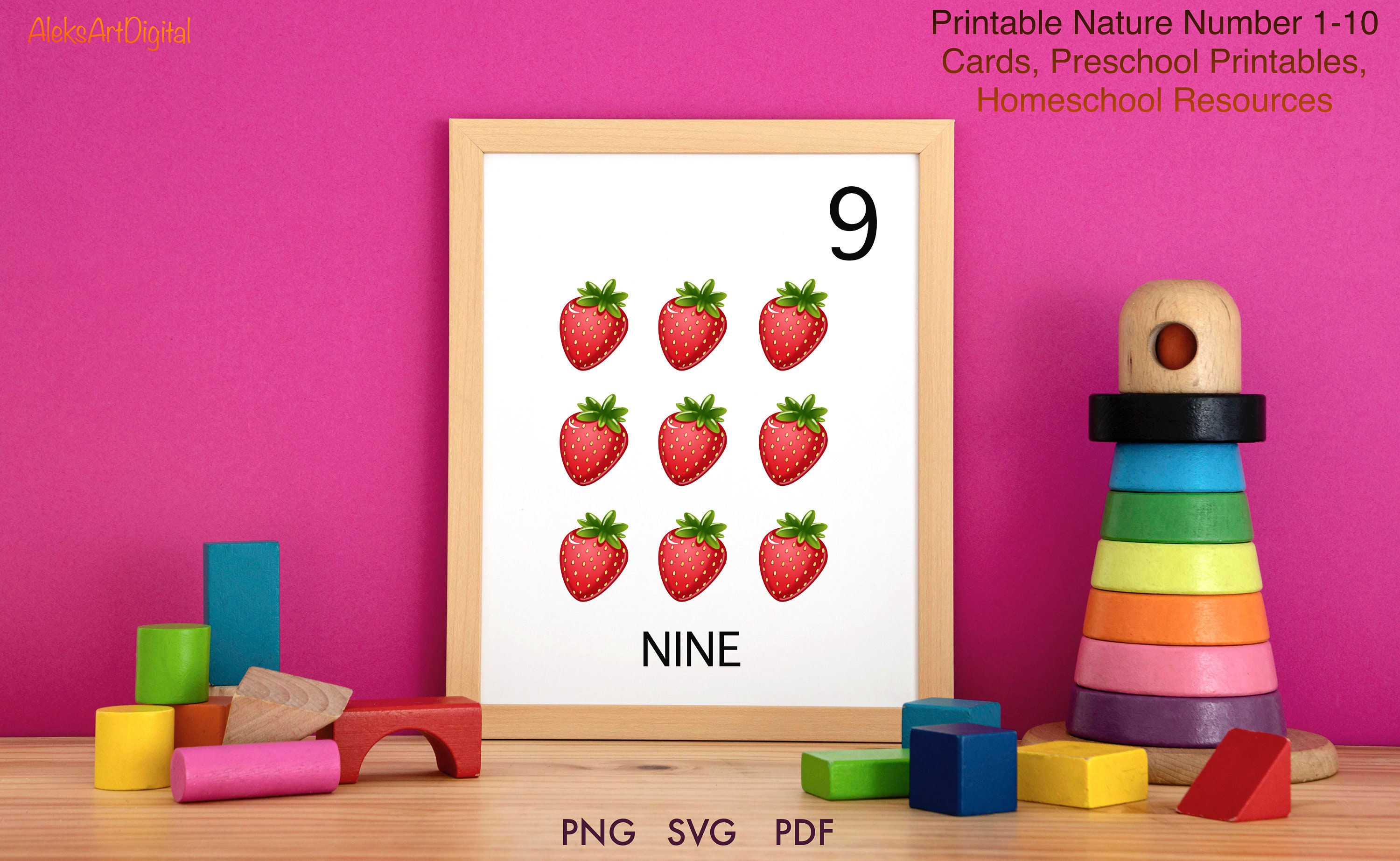 Nature Number Flash Cards 1-10: Montessori Homeschool Printable ...
