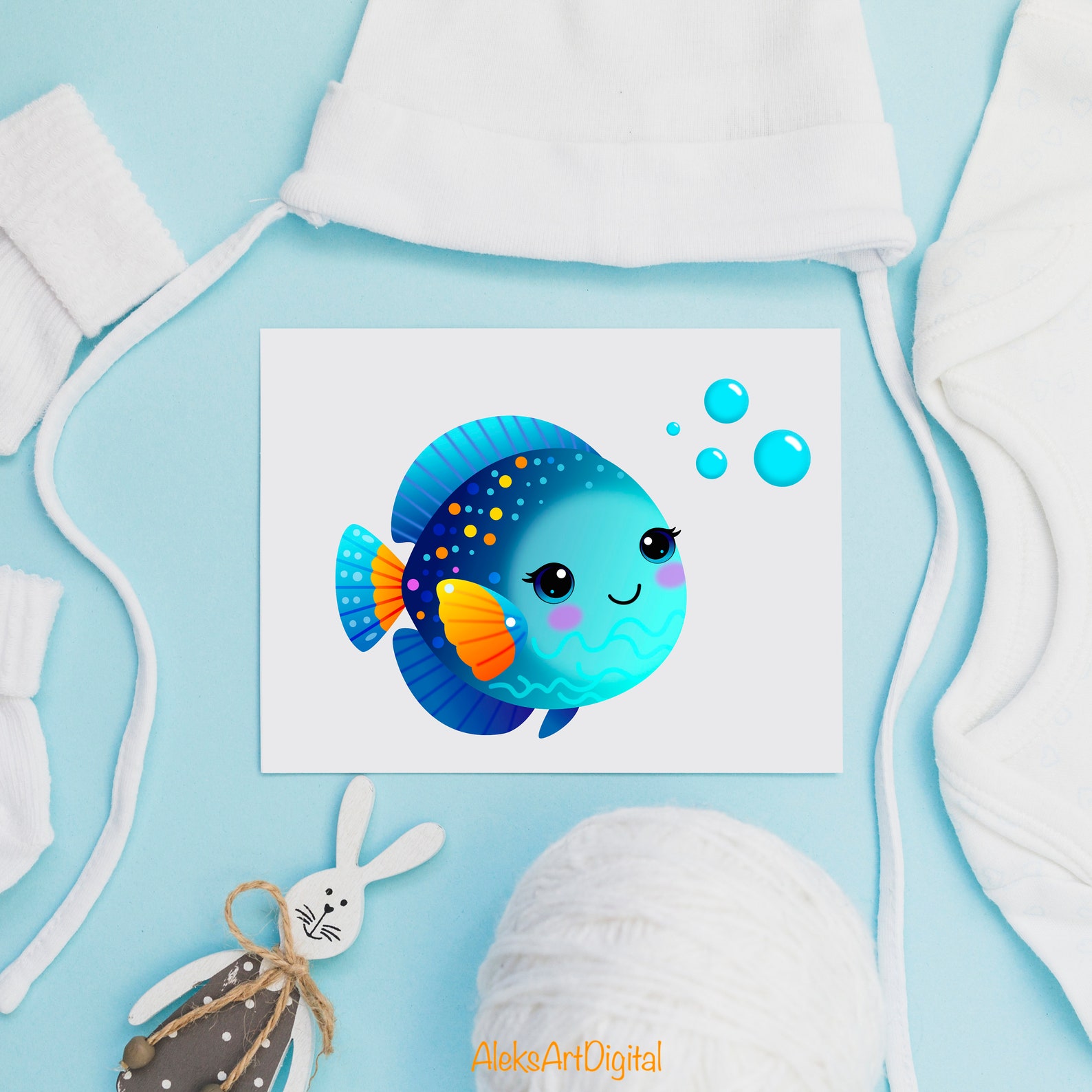 Under the Sea Clipart: Fish, Jellyfish, Octopus, Starfish (PNG, SVG, AI ...